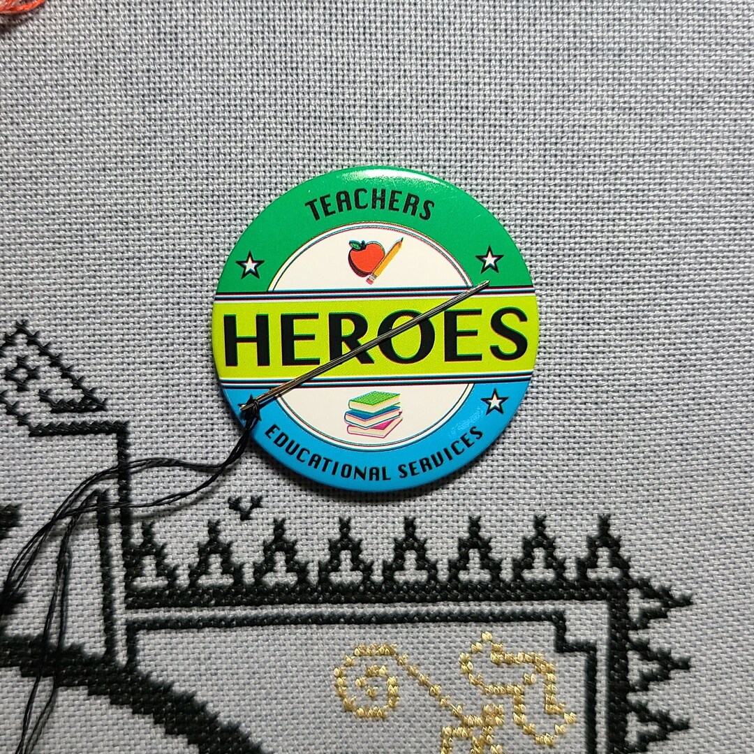 Teachers Are Heroes Needle Minder | Magnetic Cross Stitch & Embroidery ...