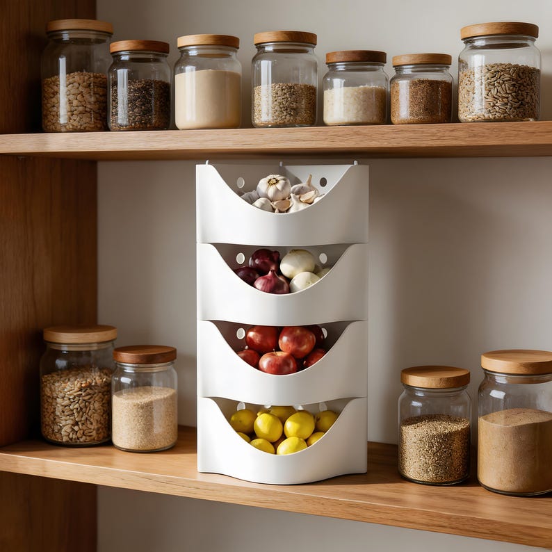 Modular Corner Storage Bins | Ventilated Stackable Kitchen Organizer ...
