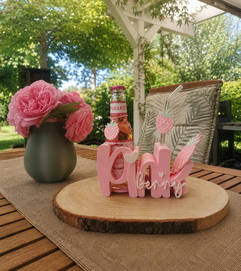 Lillet Pink Berry Bottle Holder - Gift for Women - Decoration for Girls ...