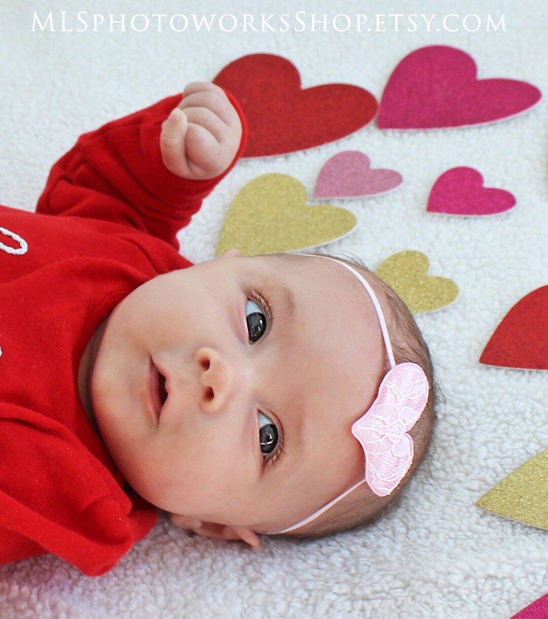 Little Lacey Hearts for Valentine's Day - Baby Girl Heart Hair Bows ...