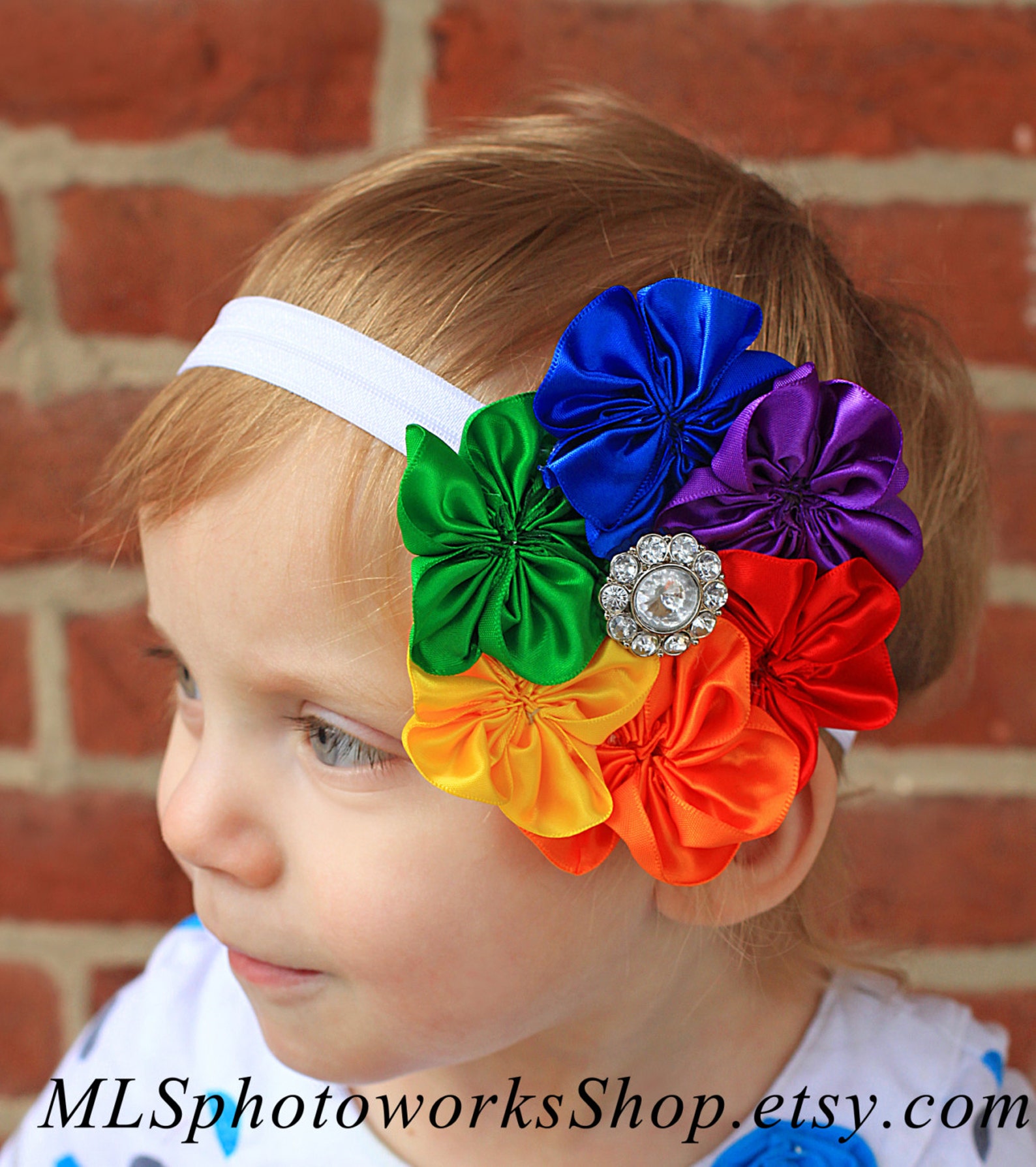 The Rainbow Deluxe Headband Girl's Rainbow Birthday | Etsy
