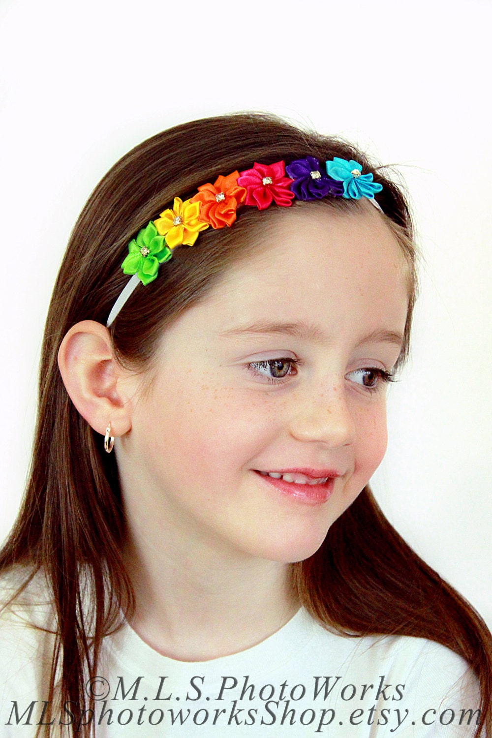 The Prism Effect Rainbow Flower Headband Little Girl's - Etsy