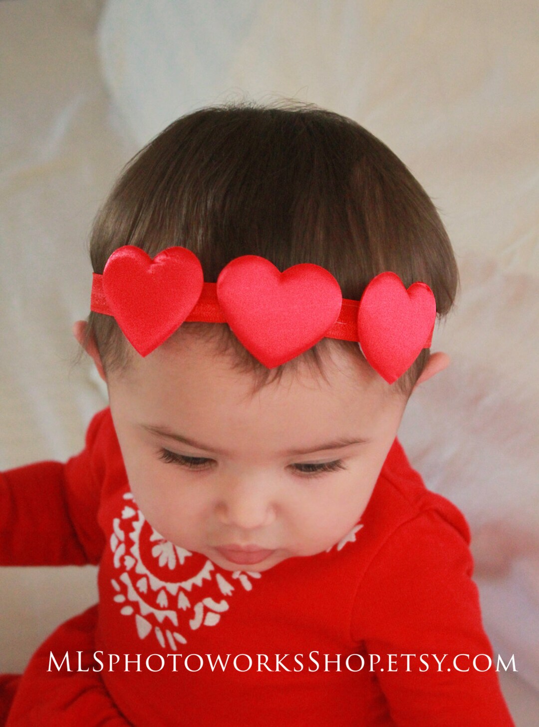 Red Heart Trio Girls Headband for Valentine's Day - Baby Girl, Toddler ...