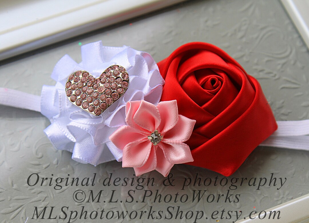 The "be Mine" Valentine's Day Headband - Baby Girl Red, White & Pink ...