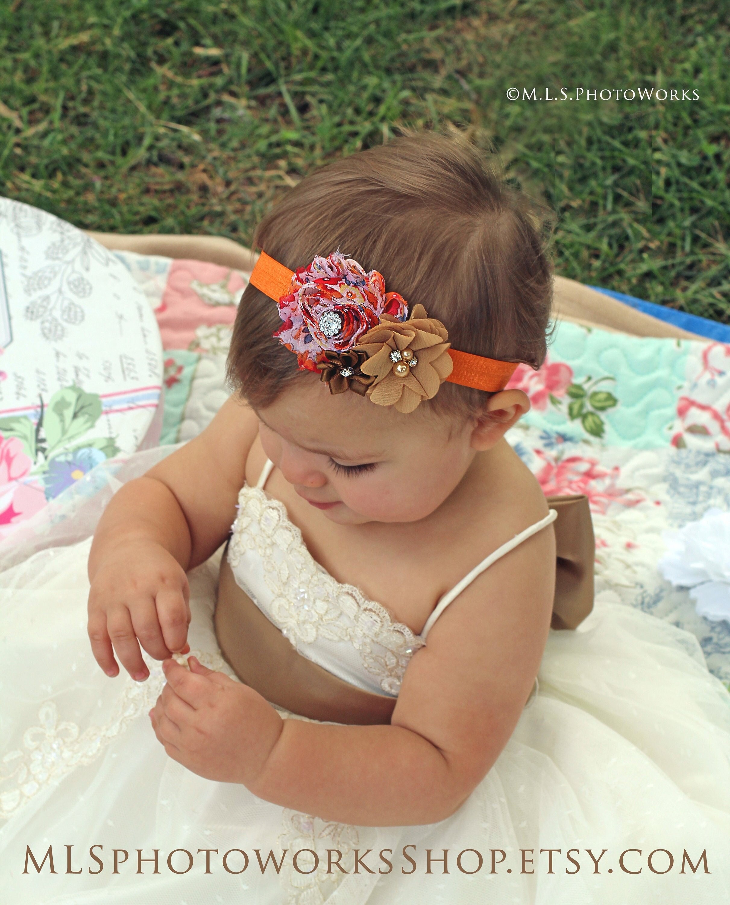 The Rich Shades of Autumn Baby Girl Headband - Fall Colors Bow for ...