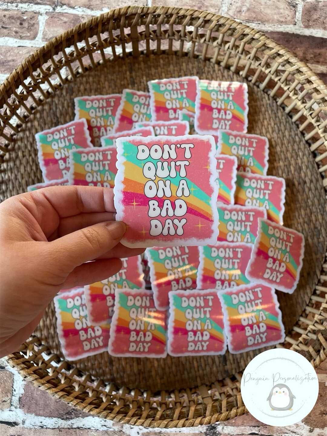 Don't Quit on a Bad Day Sticker, Adult Humor Stickers, Millennial ...