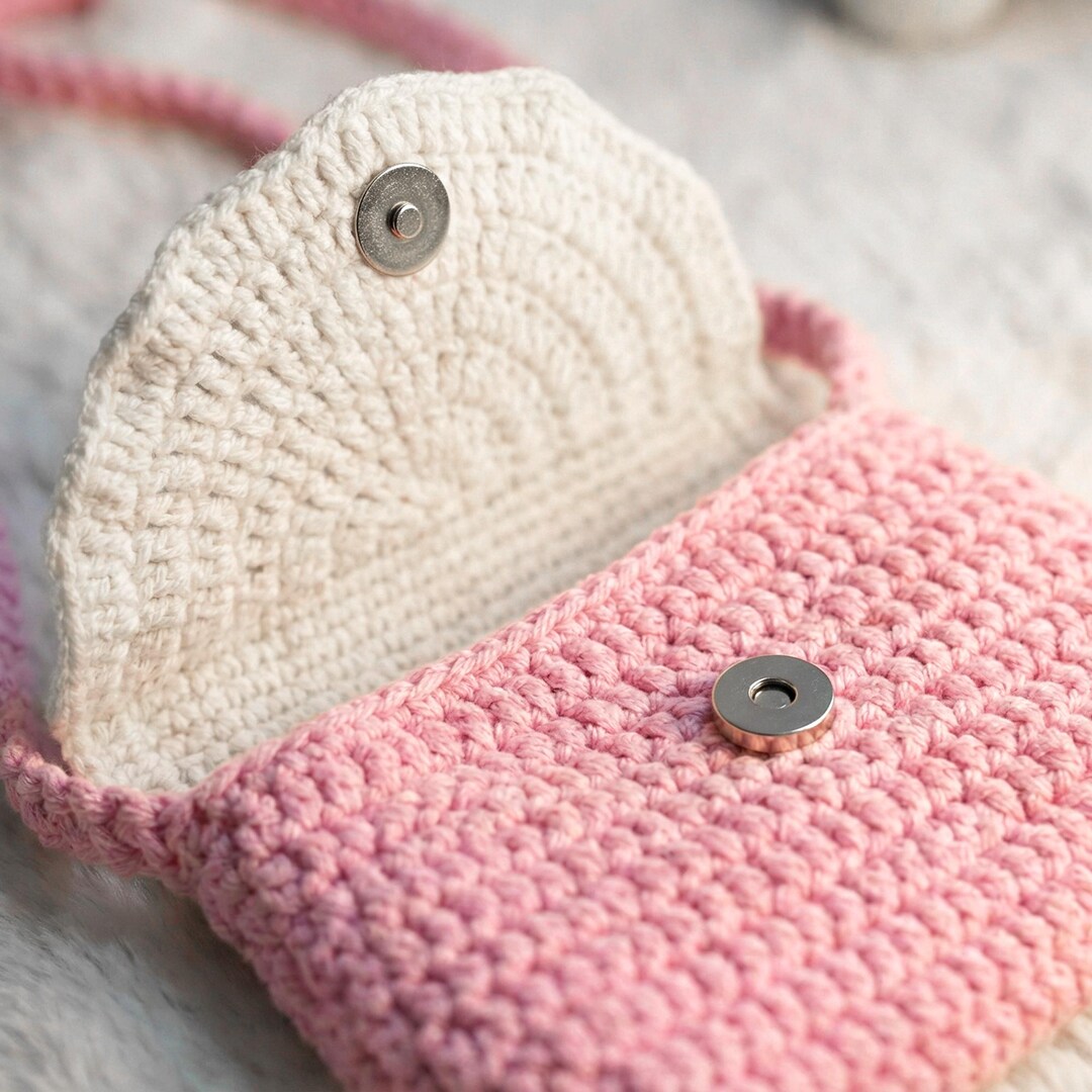 Crocheted Butterfly Purse, Headband, and Hair Tie Set for Girls, Pink ...