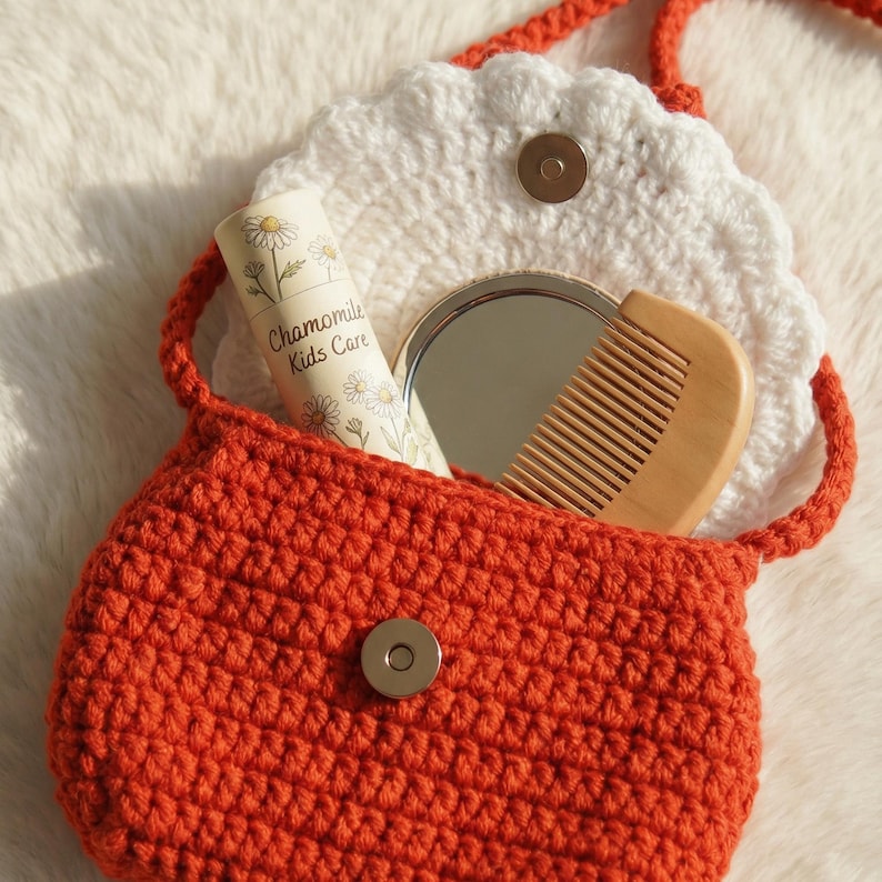 Crocheted Butterfly Purse, Headband, and Hair Tie Set for Girls, Pink ...