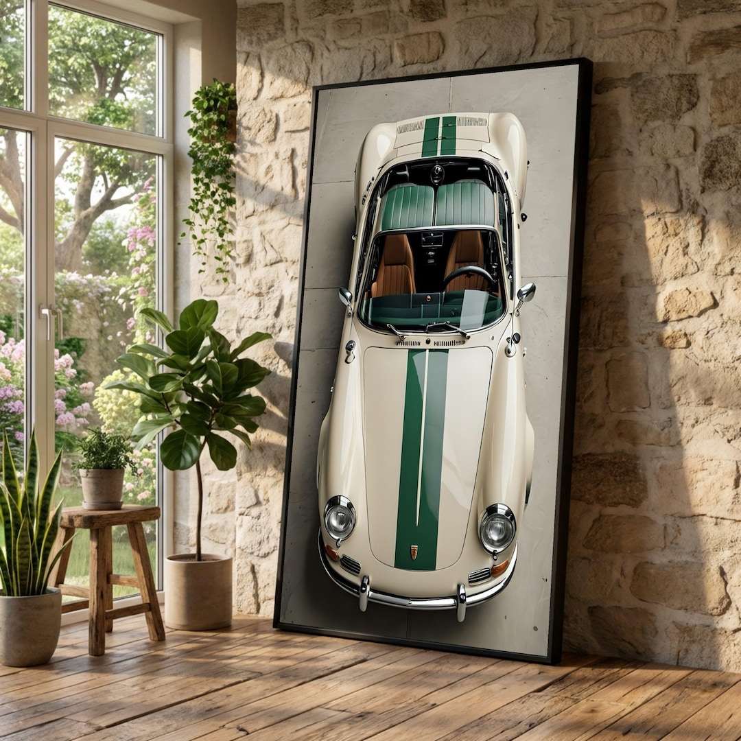 Classic Car Canvas Art, Vintage Car Wall Print, Retro Automobile Poster ...