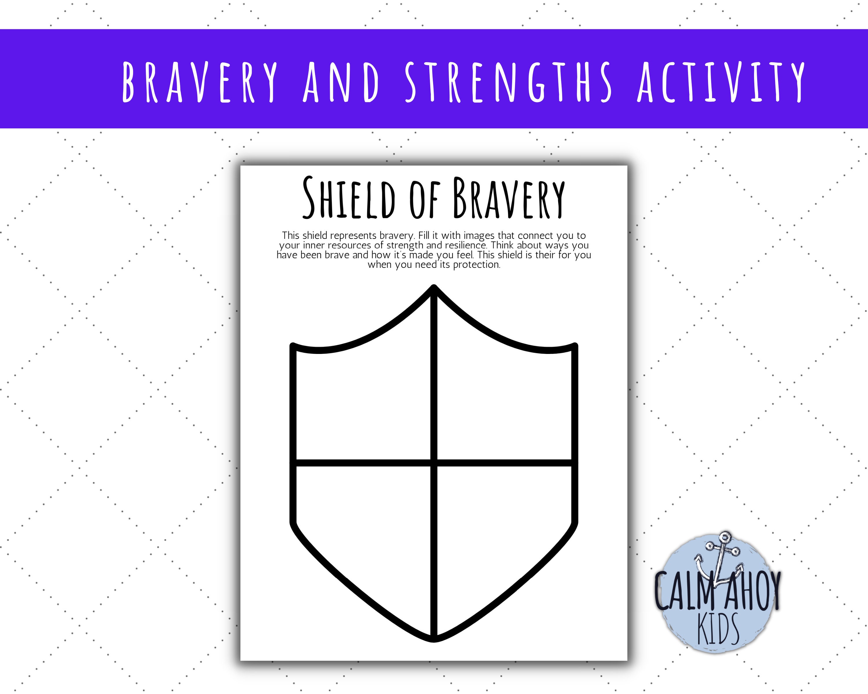 Shield of Bravery Activity: Resilience & Strengths Worksheet (PDF) - Etsy