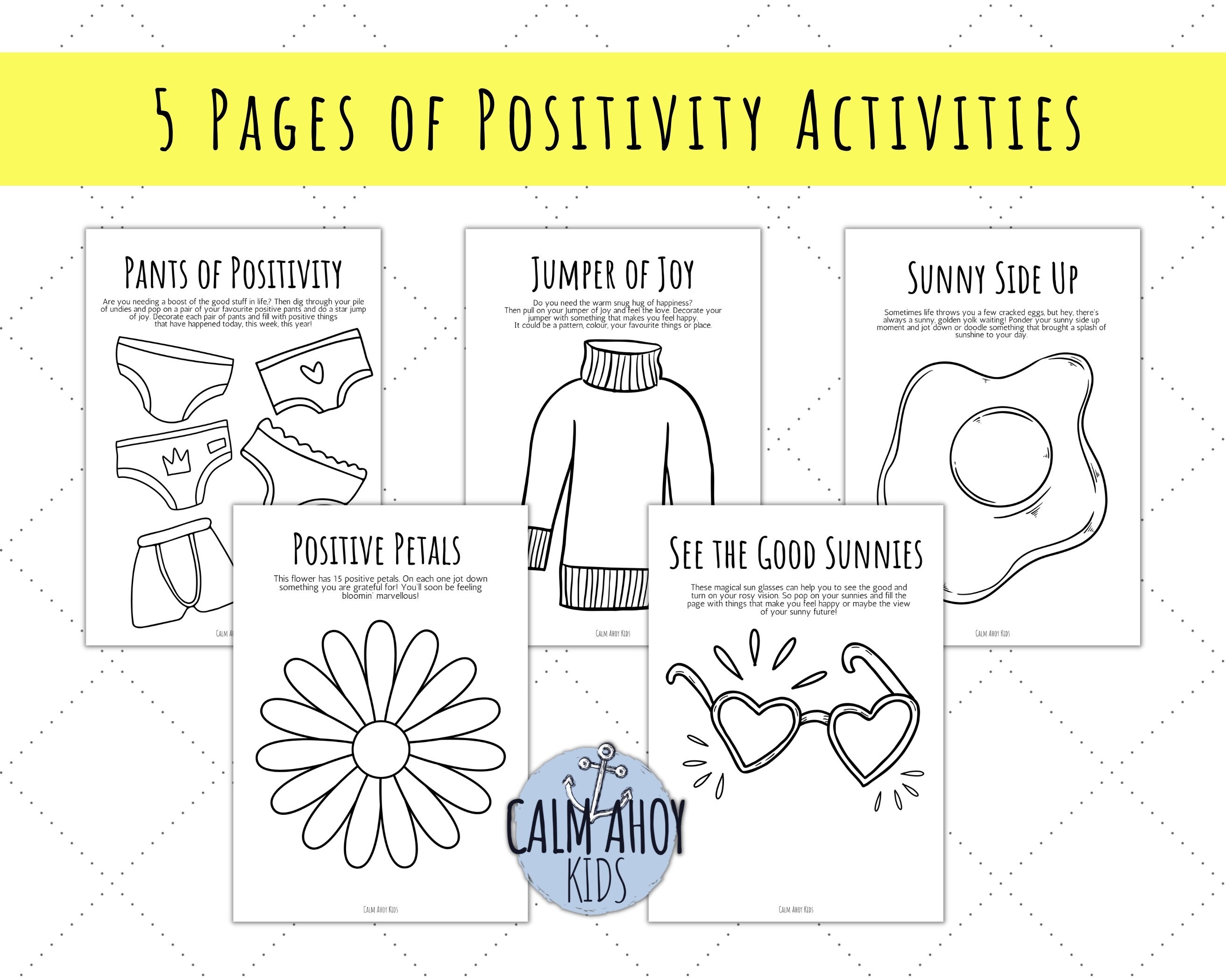 Positive Mindset Printable Worksheet Bundle for Kids and Teens | Fun ...