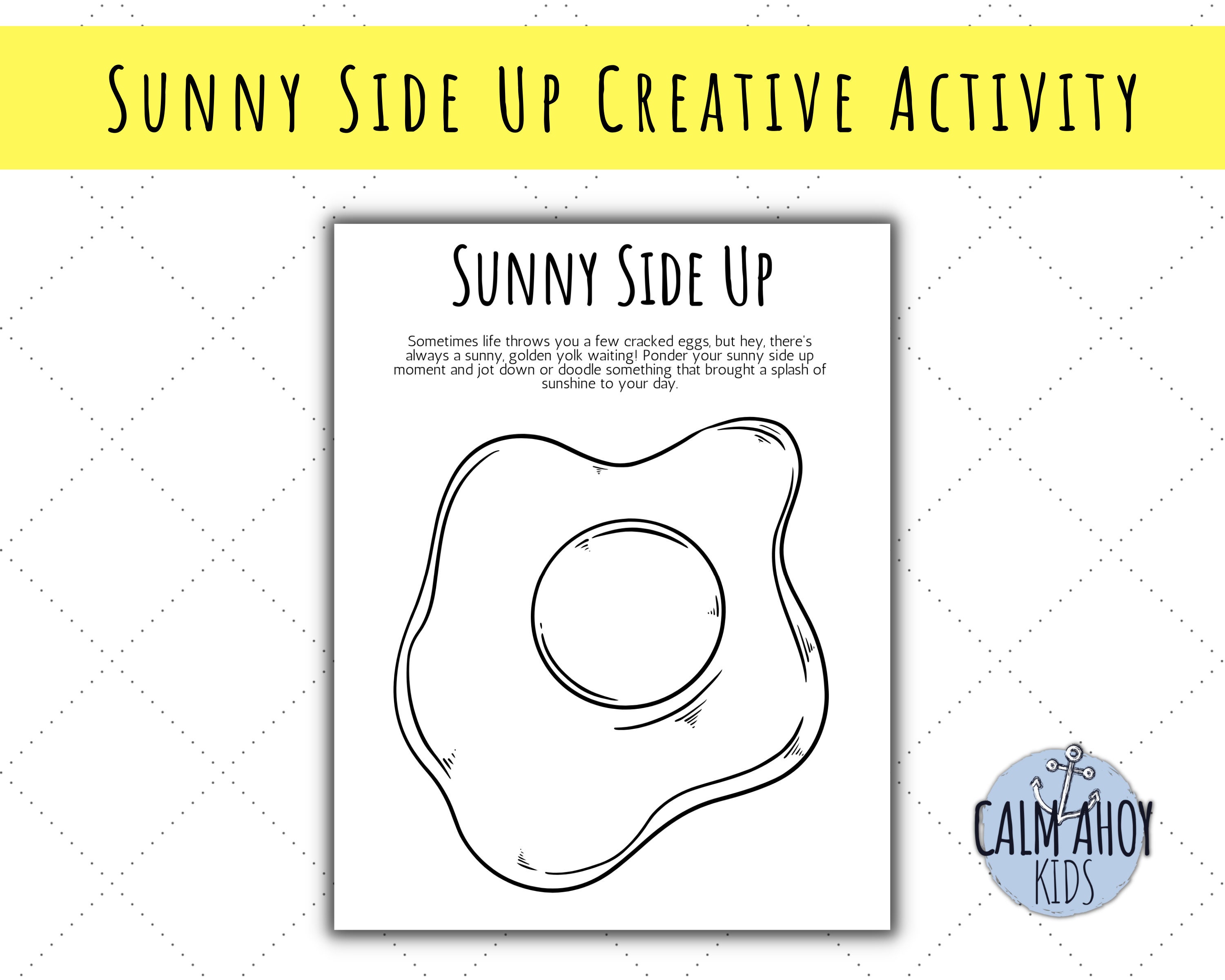 Sunny Side up Egg Positive Mindset Gratitude Creative Worksheet for All ...