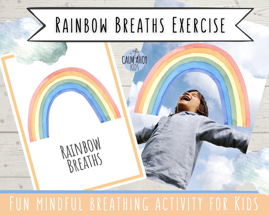Mindful Rainbow Breathing Poster for Kids Mental Health - Etsy