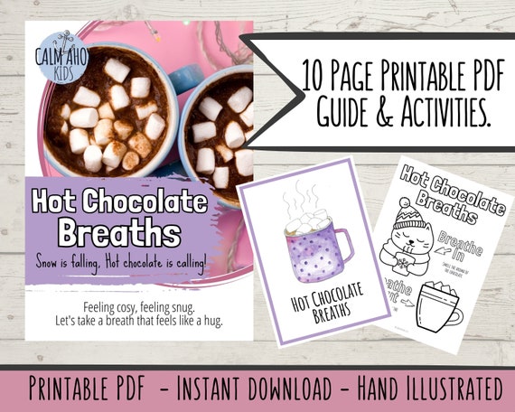 Kids Printable Relaxation Activity Hot Chocolate Breaths a - Etsy
