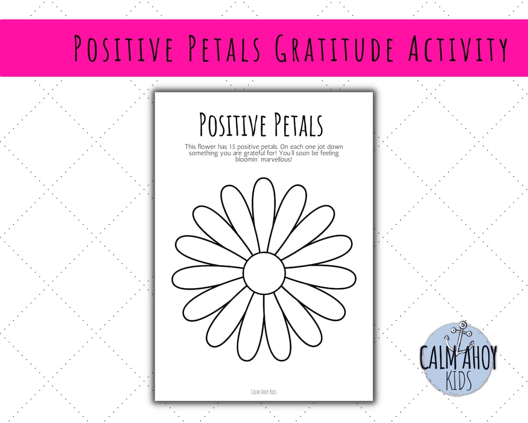 Gratitude Flower Worksheet: Kids Mental Health Activity (PDF Printable ...