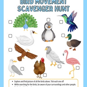 Bird Themed Move and Play Games and Cards | Kids Party Printable ...