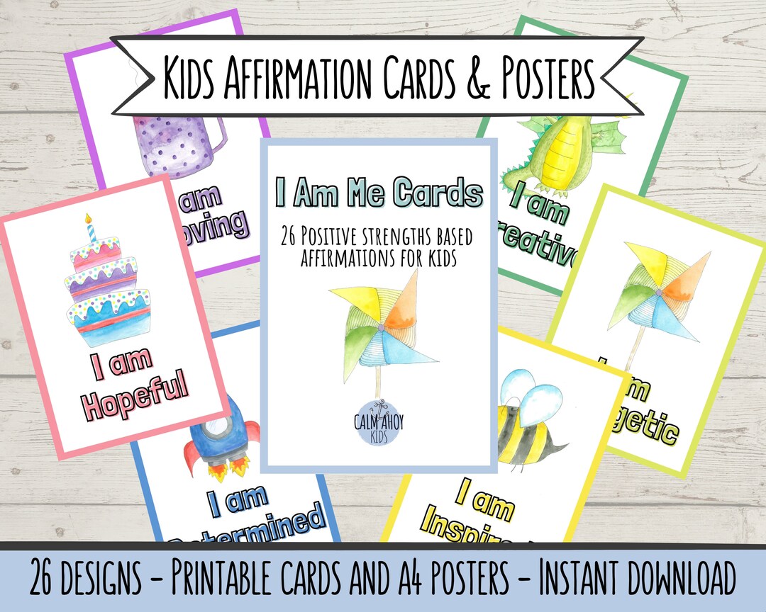 Printable Affirmation Cards for Kids | Motivational Cards | Positivity ...