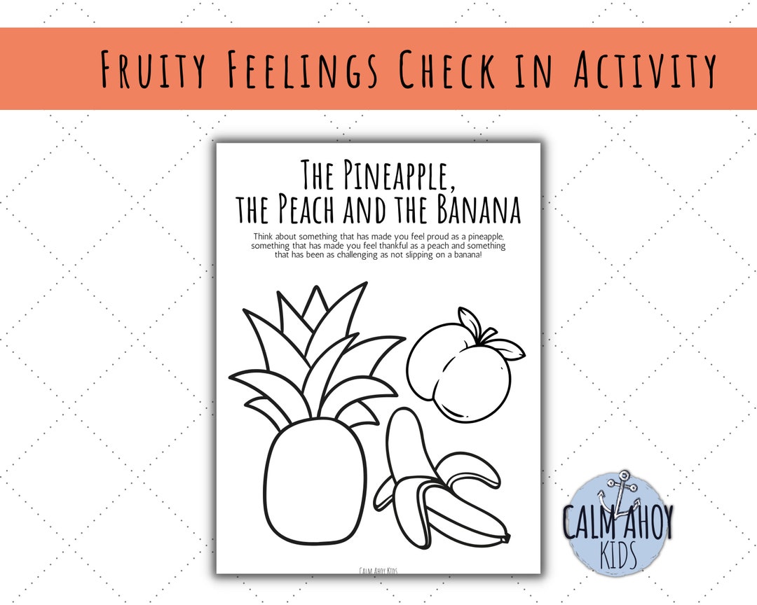 Feelings Check-in Worksheet: Pineapple, Peach, Banana Activity (PDF) - Etsy