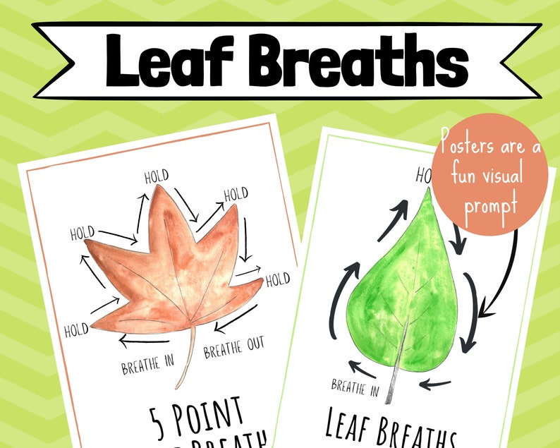 Kids Printable Relaxation Activity Leaf Breaths a Mindful - Etsy New ...