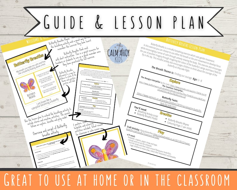 Butterfly Breaths Mindful Breathing for Kids, Butterfly Craft Activity ...