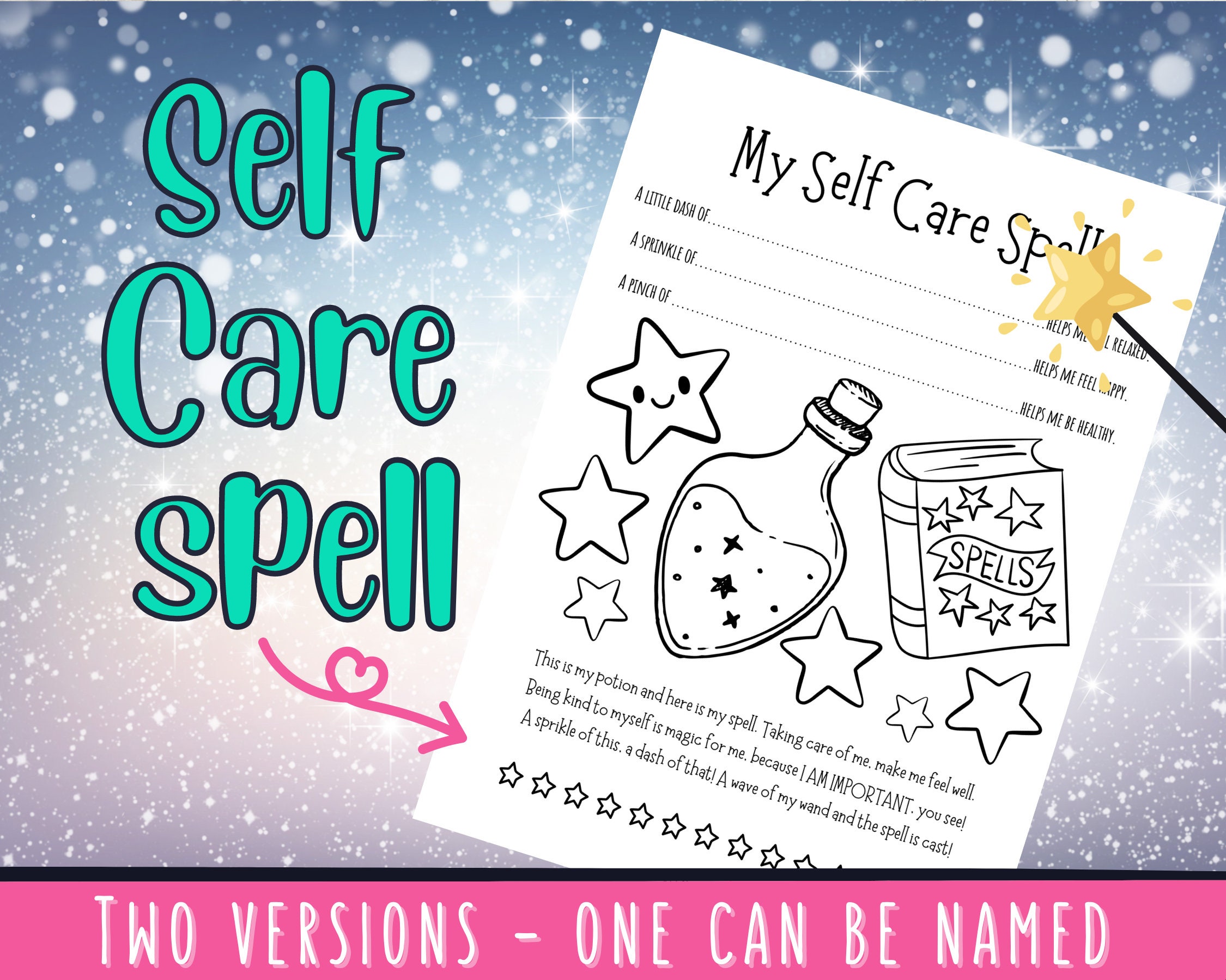 Self Care Printable Activity for Kids | Self Care Spells Well-being ...