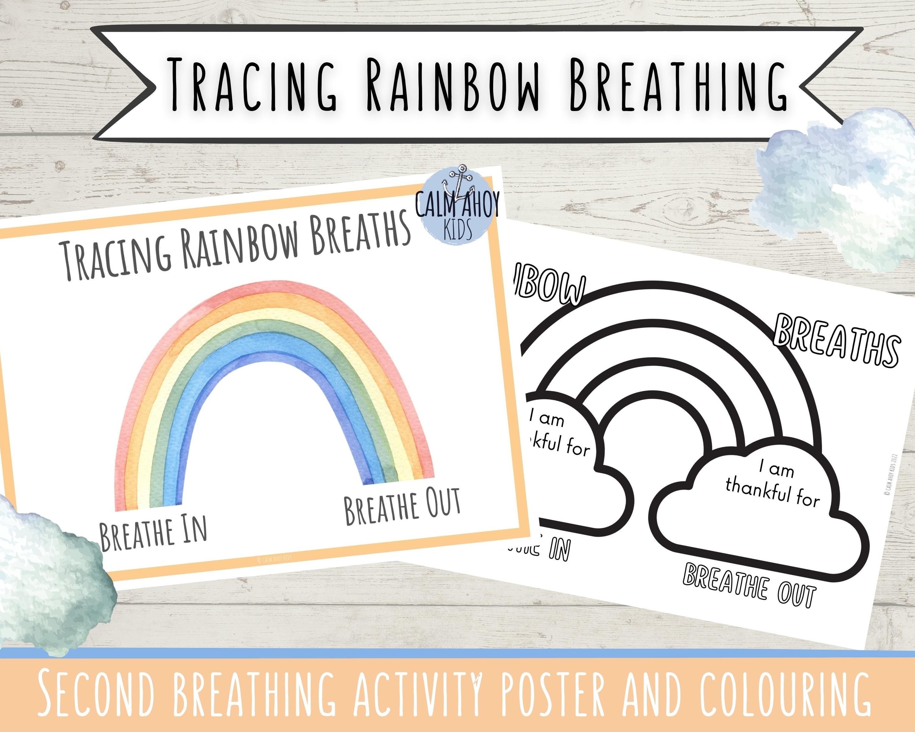 Mindful Rainbow Breathing Poster for Kids | Mental Health Printable ...