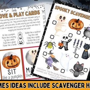Halloween Move and Play Printable Mindful Movement Cards and Games for ...