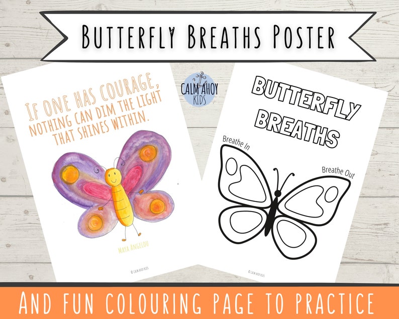 Butterfly Breaths Mindful Breathing for Kids, Butterfly Craft Activity ...