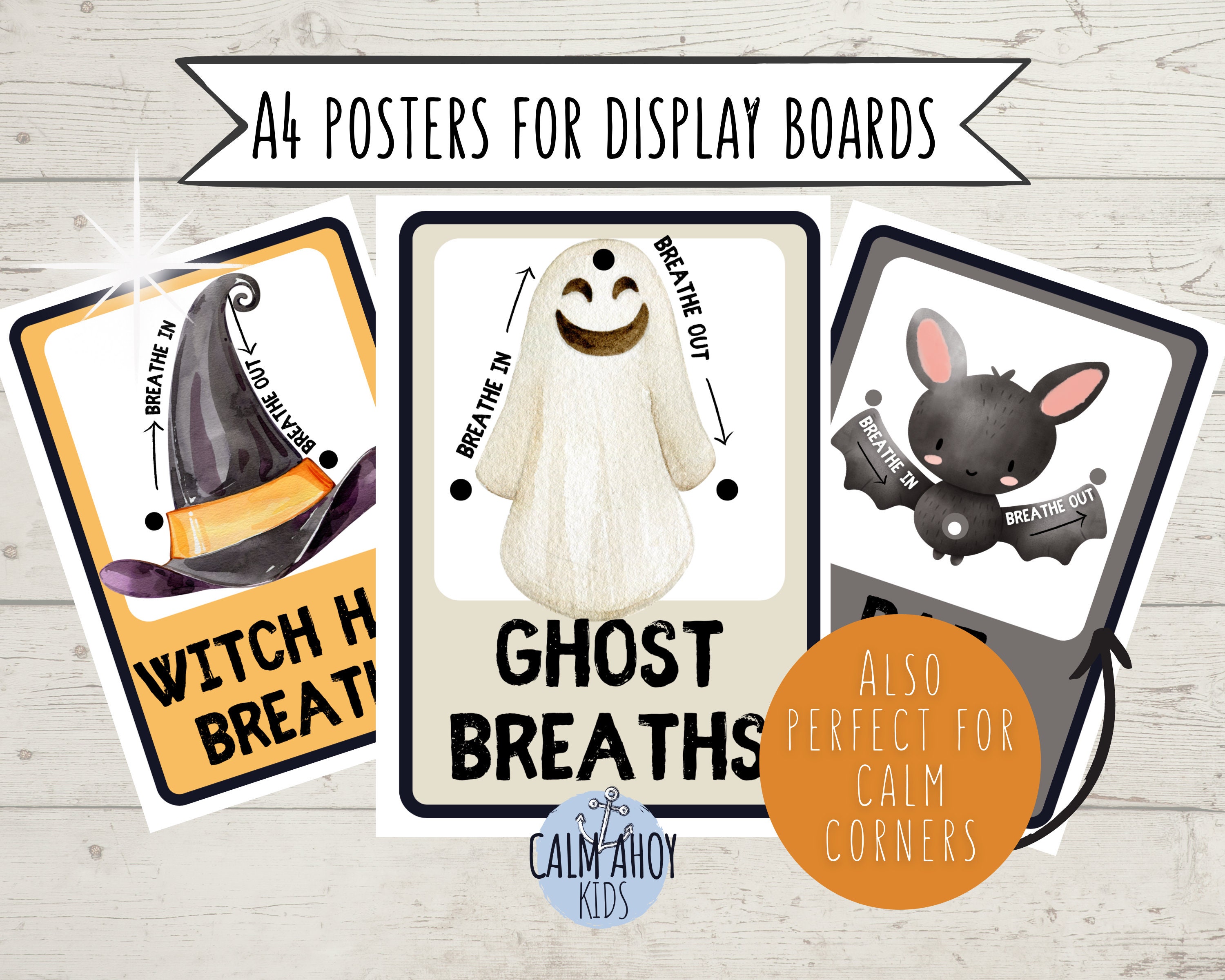 Halloween Breathing Activities for Kids Printable Spooky - Etsy