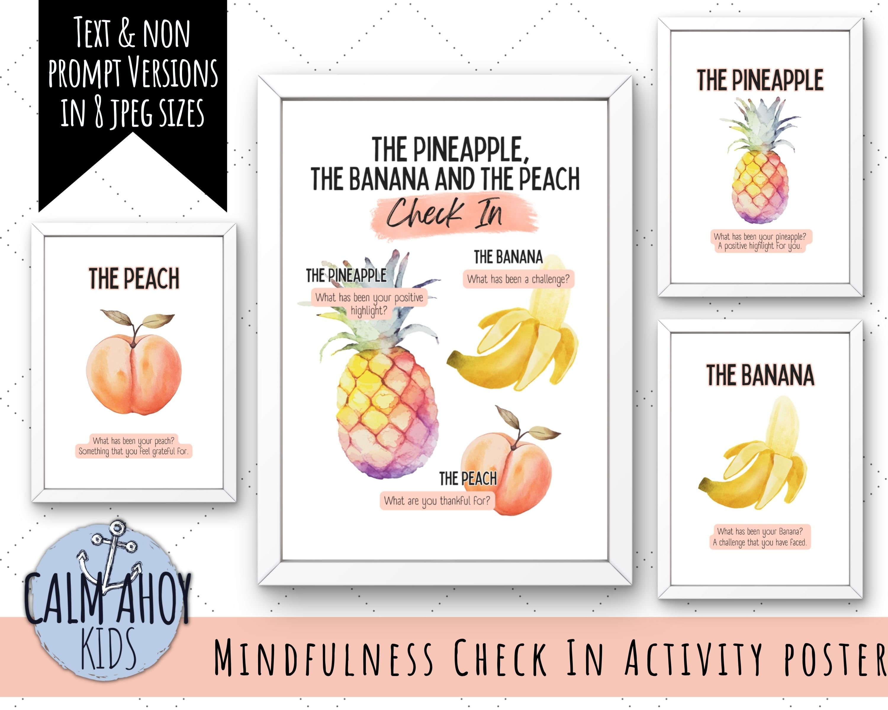 Mindfulness Feelings Check-in Tool: Pineapple, Banana, Peach Bundle ...
