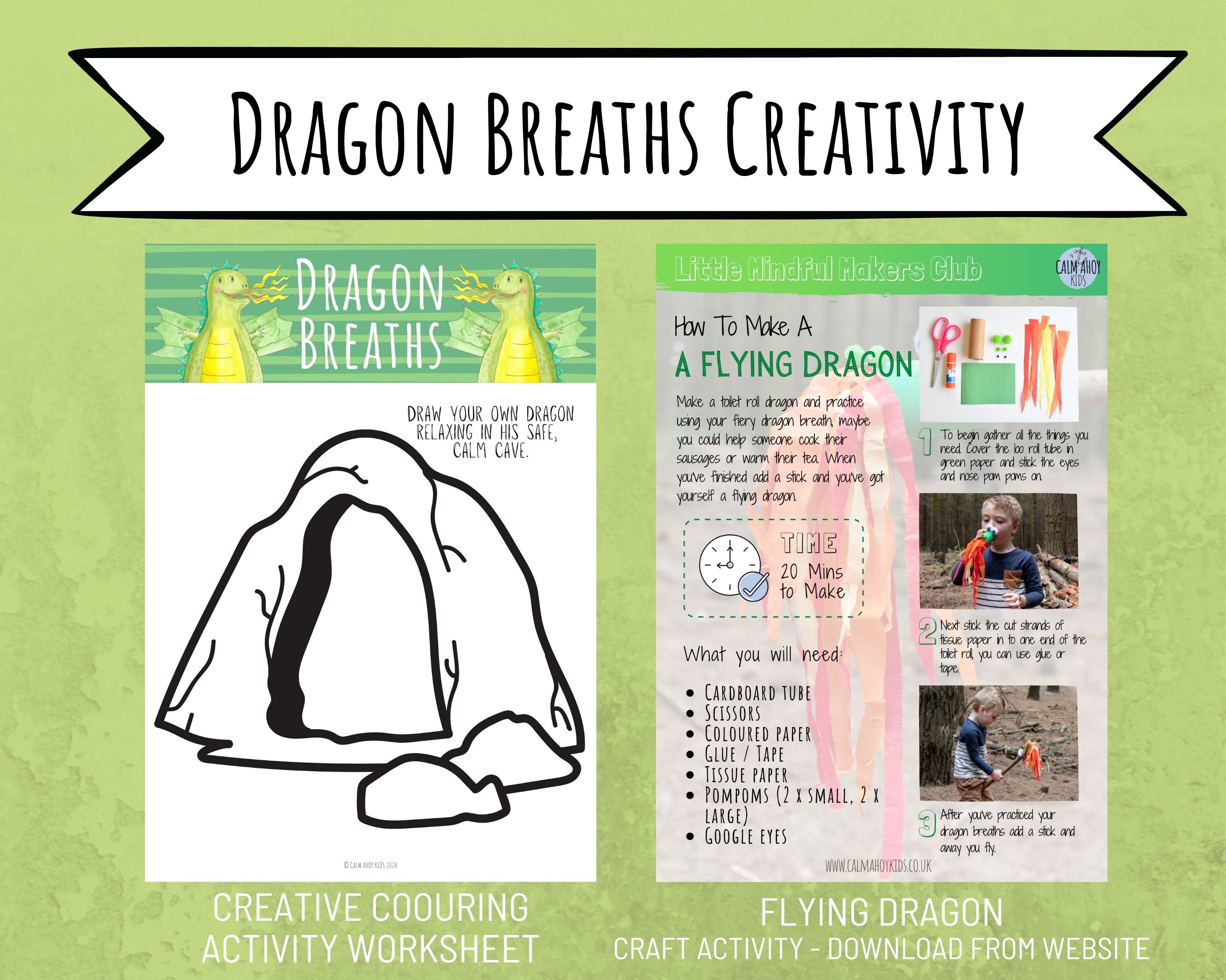 Kids Printable Relaxation Activity, Dragon Breaths a Mindful Breathing ...