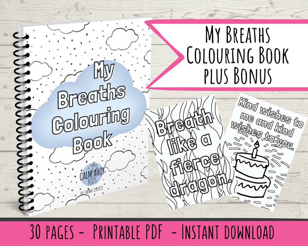 Kids Mindful Breathing Colouring Book I Printable Mindfulness Kids ...