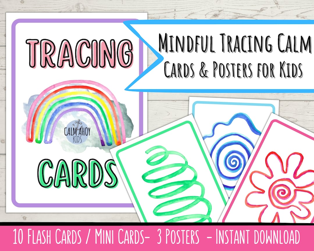Kids Calming Tracing Cards | Mindfulness Printable Coping Strategy for ...