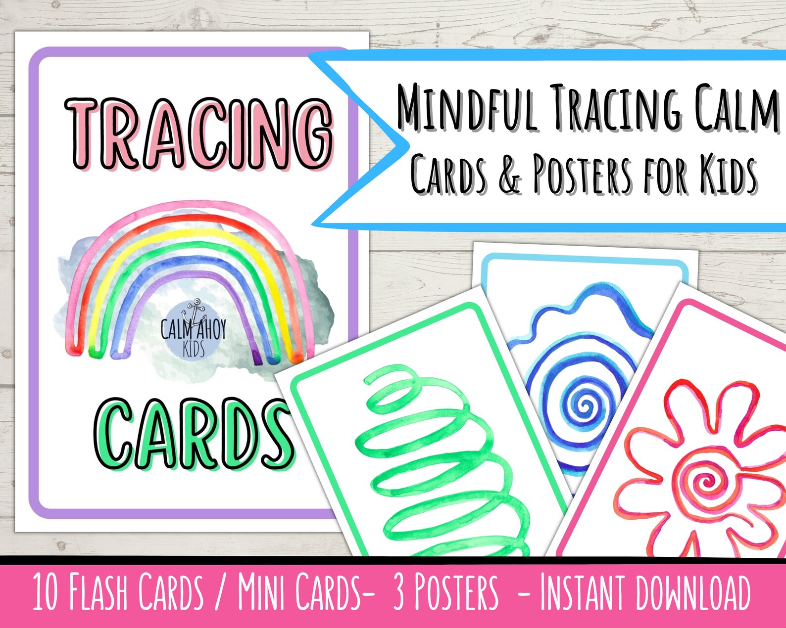 Kids Calming Tracing Cards Mindfulness Printable Coping - Etsy New Zealand