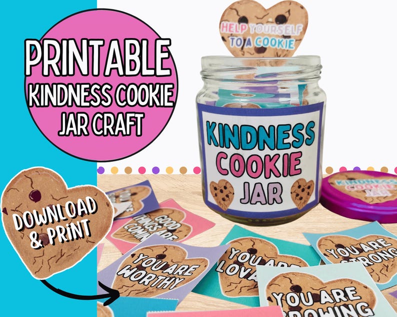 Kindness Cookie Jar DIY Craft: Printable Affirmation Cards (PDF) - Etsy