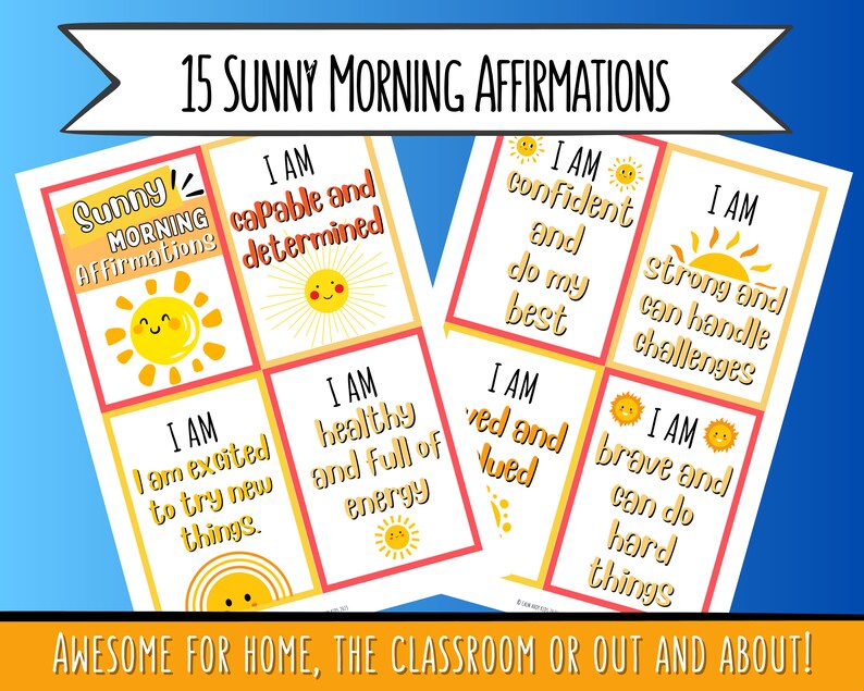 Kids Positive Affirmation Cards: Calm Down Kit, Coping Skills (PDF ...