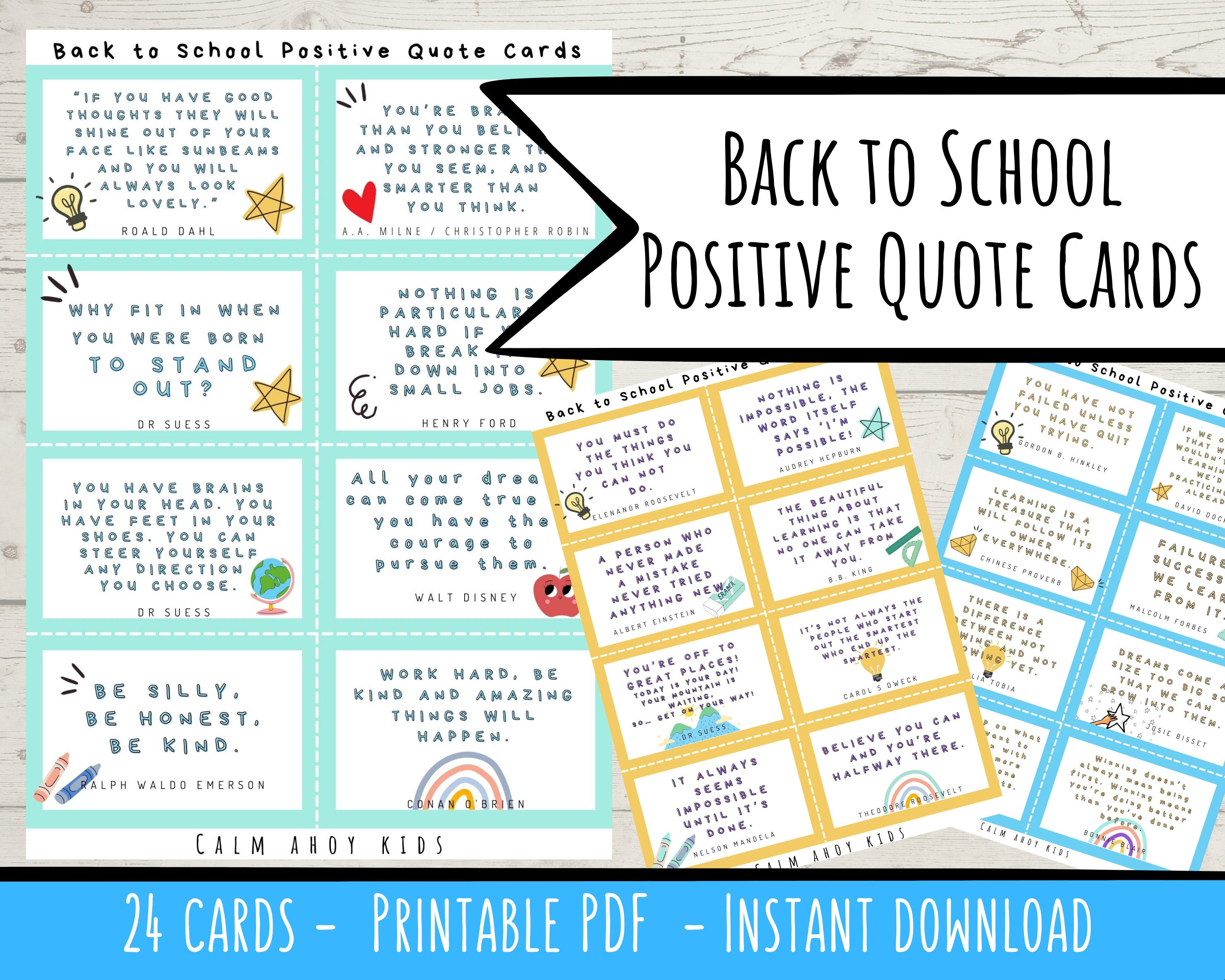 Printable Positivity Cards for Kids, Back to School, Encouragement ...
