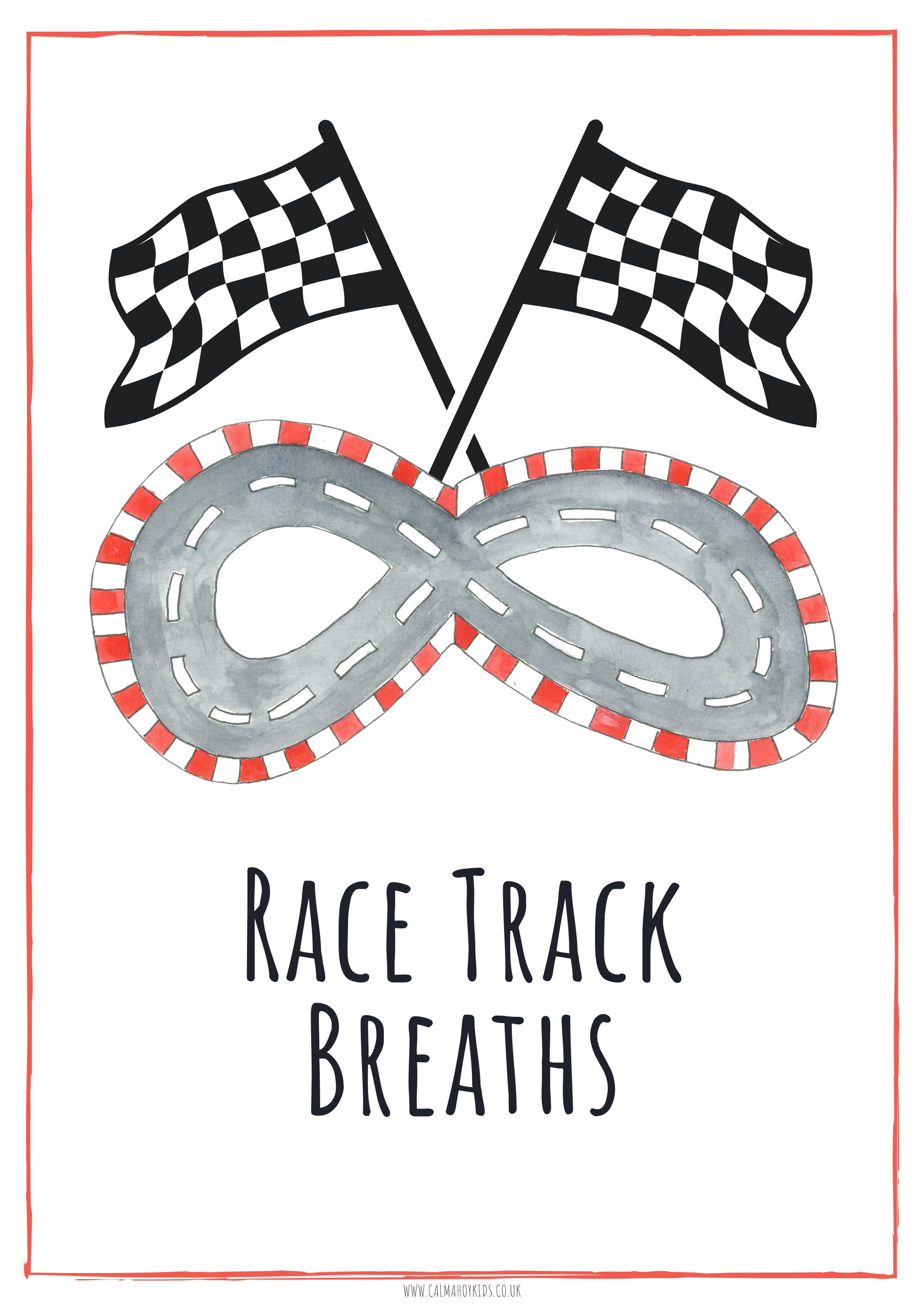 Race Track Breaths Poster: Kids Mindful Breathing Exercise (printable ...