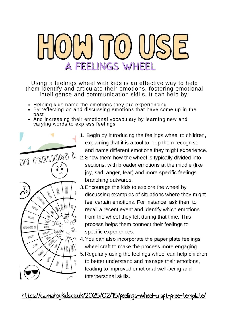 My Feelings Wheel and Emotions List | Printable Creative Wellbeing ...