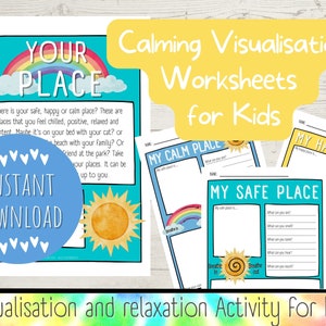 Happy Place Visualisation Worksheets for Kids | SEL 5 Senses Reflection ...
