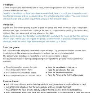 Pass the Calm - Strengths Based / Mindfulness Pass the Parcel ...