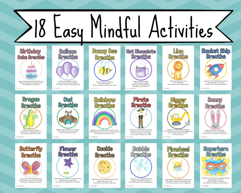 Mindfulness Breathing Activities: Kids Coping Strategies (PDF) - Etsy