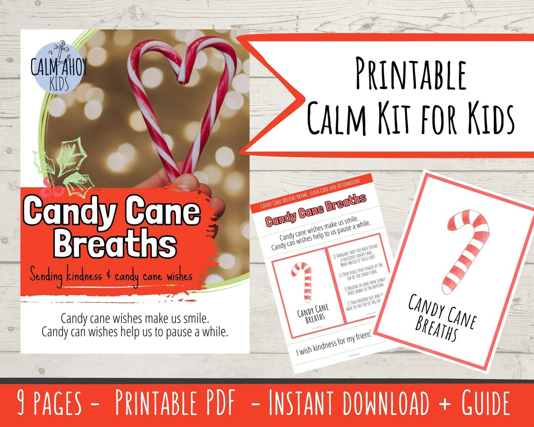 Christmas Mindfulness Activity for Kids, Candy Cane Breaths Breathing ...