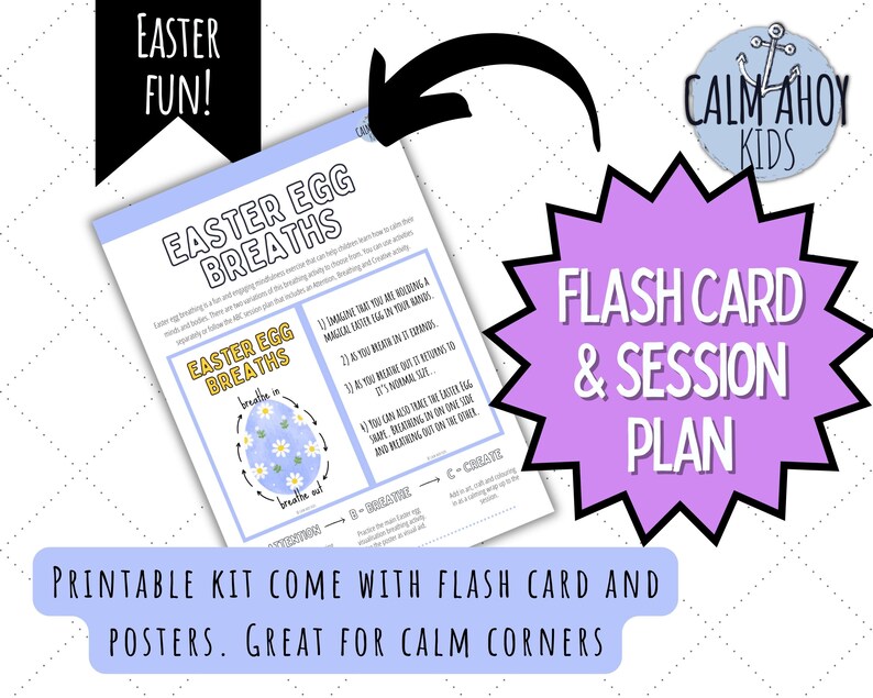 Easter Egg Mindful Breathing Printable Activity Kit for Kids | Tracing ...