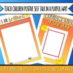 Kids Positive Affirmation Cards: Calm Down Kit, Coping Skills (PDF ...