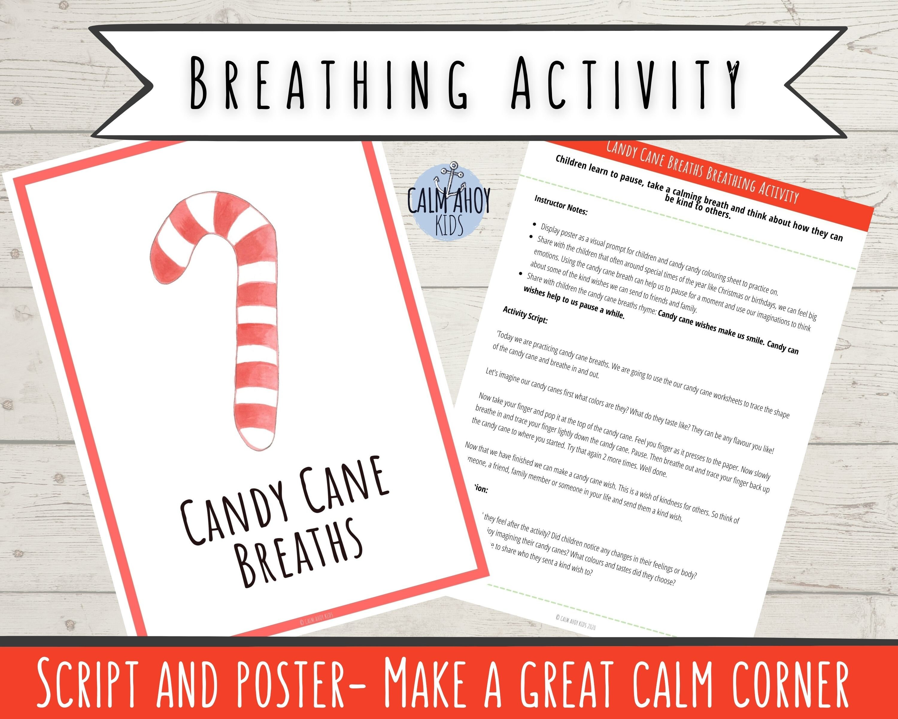 Christmas Mindfulness Activity: Candy Cane Breaths Printable (PDF) - Etsy