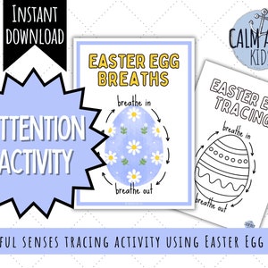 Easter Egg Mindful Breathing Printable Activity Kit for Kids | Tracing ...
