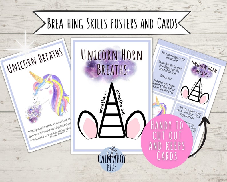Unicorn Story and Breathing Activity for Kids | Mindfulness Printable ...