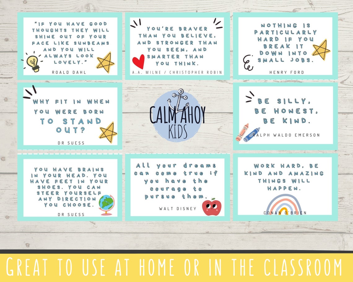 Printable Positivity Cards for Kids, Back to School, Encouragement ...