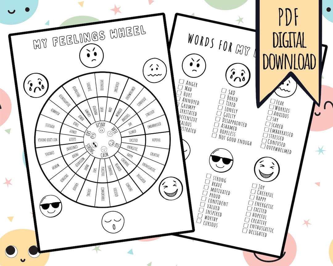 My Feelings Wheel and Emotions List | Printable Creative Wellbeing ...
